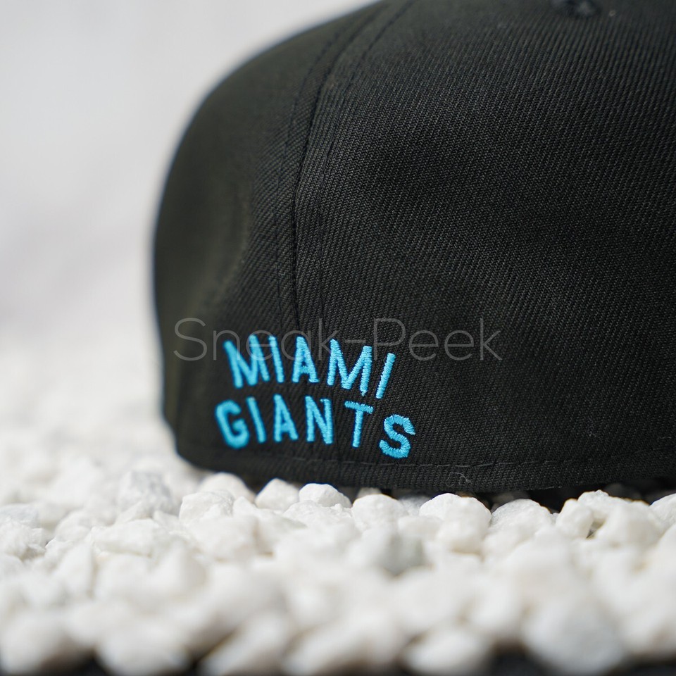 New Era Miami Giants Size 8 Hat NLB Baseball Sports Fitted Cap Black ...