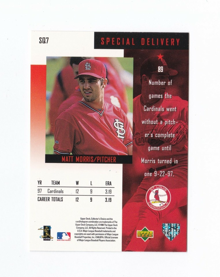 1998 Collector's Choice StarQuest #SQ7 Matt Morris SD St. Louis ...
