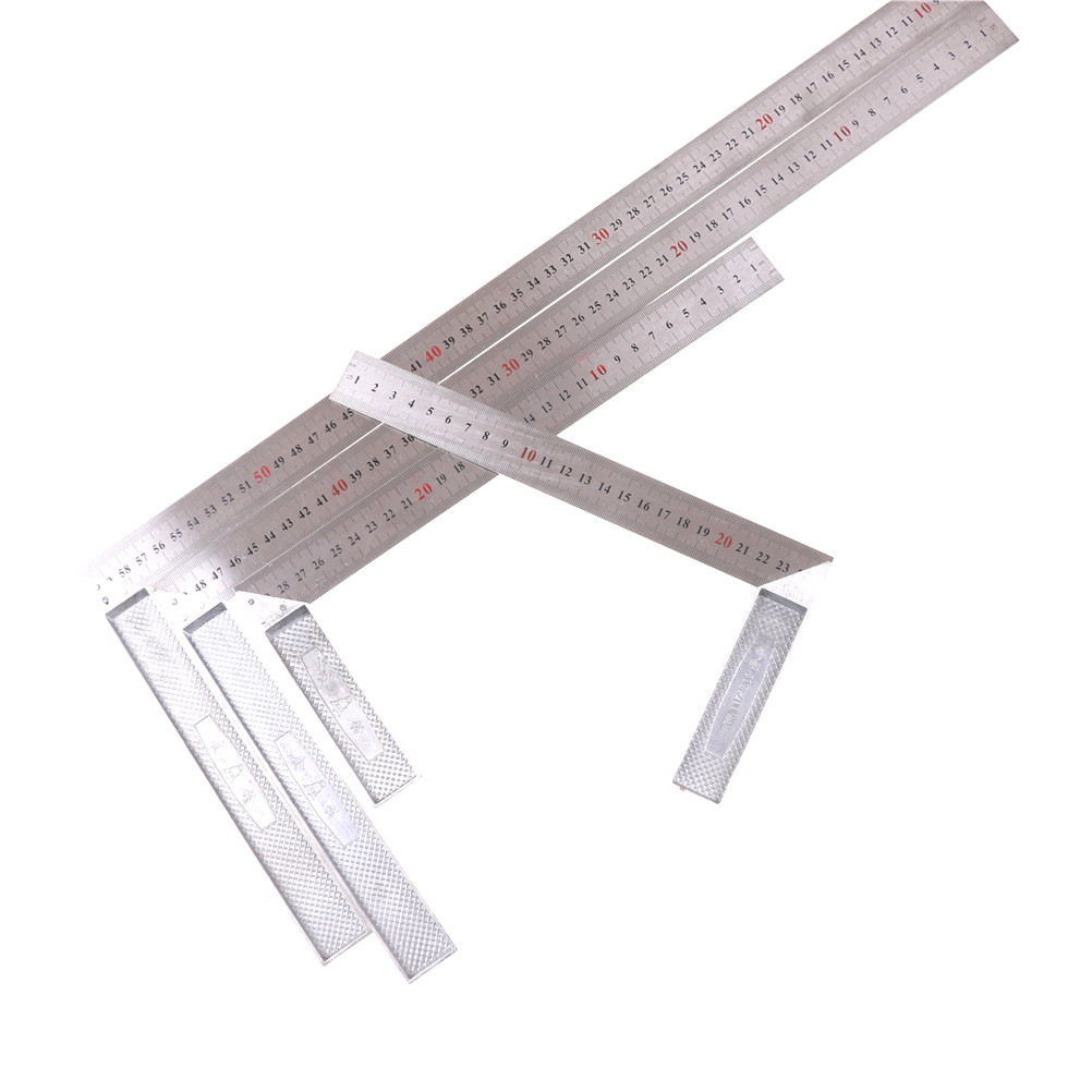 Stainless Steel L-Square Angle Ruler Woodworking Measuring Tool 25/30 ...