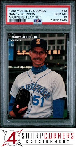 1992 MOTHER'S COOKIES MARINERS TEAM SET #13 RANDY JOHNSON HOF POP 5 PSA ...