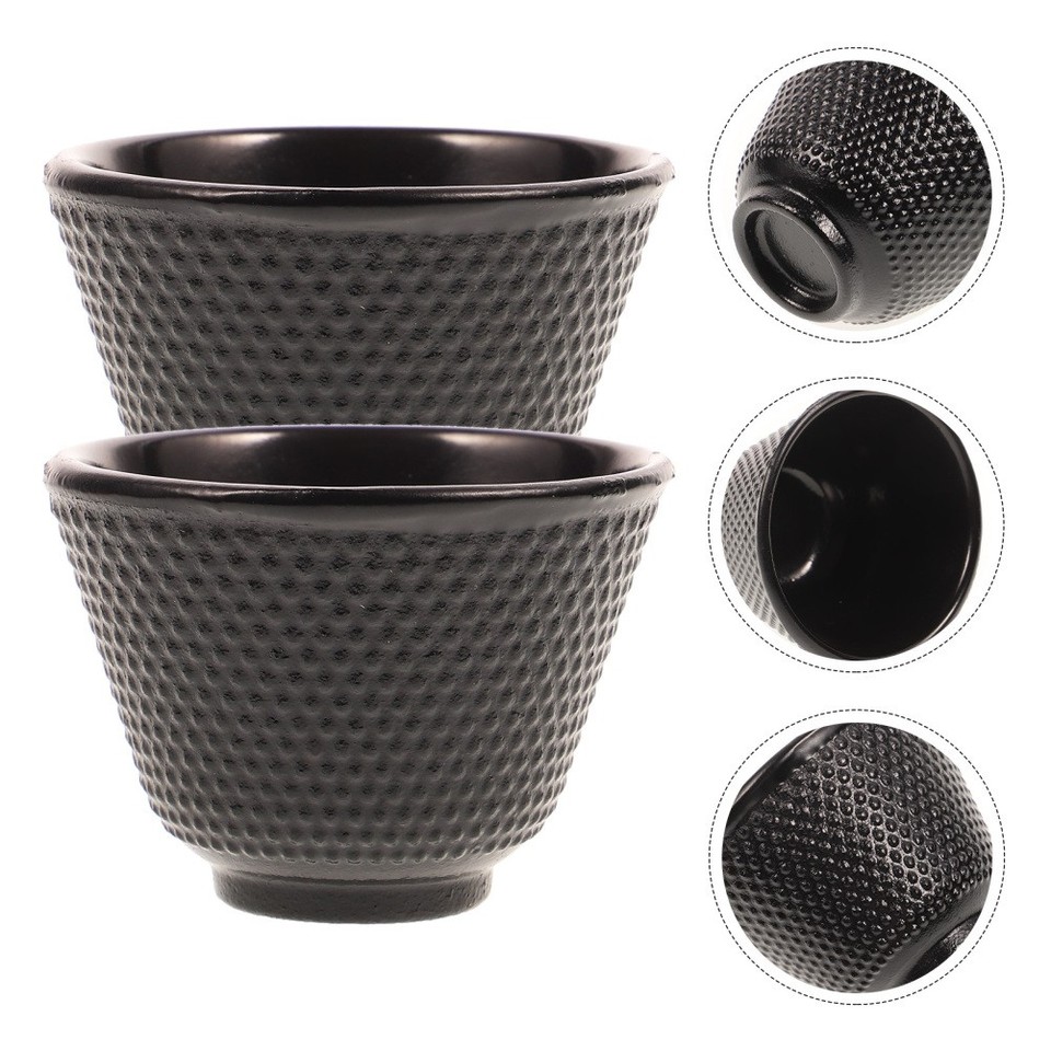 2pcs Cast Iron Tea Cups Retro Style Tea Cups Household Kung Fu Teaware ...