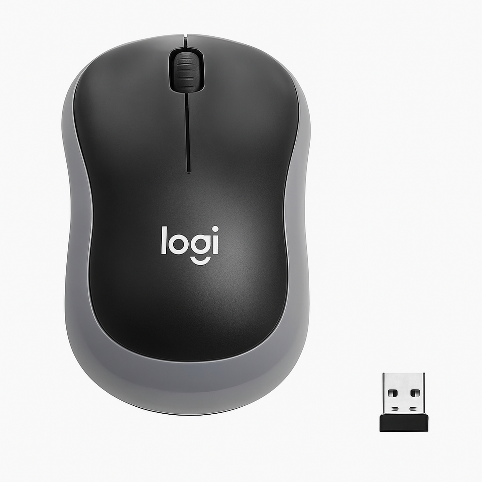 M185 Wireless Optical Mouse + USB Receiver Fit Compact PC Laptop Mouse ...