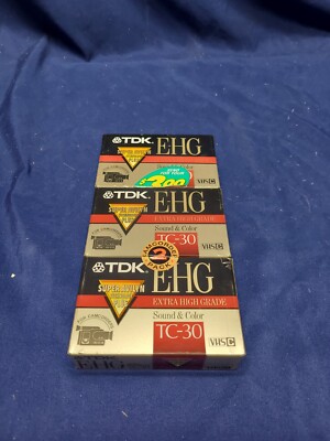 TDK EHG TC-30 VHSC Extra High Grade Camcorder Blank Tape Lot Of 3 | eBay