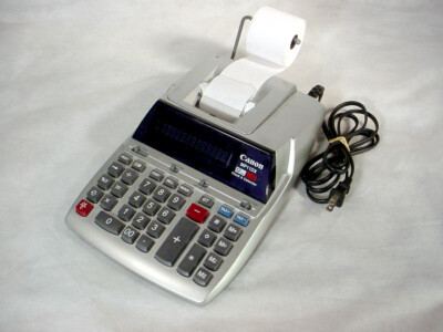 CANON Printing Calculator MP11DX Adding Machine 12 Digits 2 Color CLOCK ...