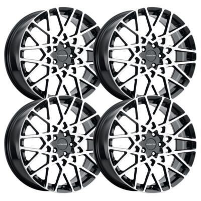 (Set-4) Vision 474 Recoil 18x8 5x120 38mm Black Machined Wheels Rims 18 ...