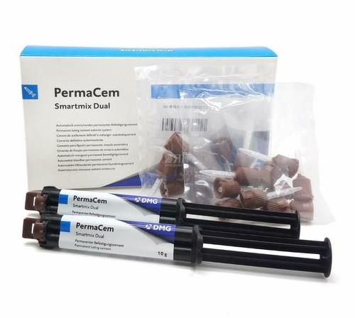 DENTAL DMG PermaCem Smartmix Dual Light-Curable 2 X 10gm Syringes & 20 ...