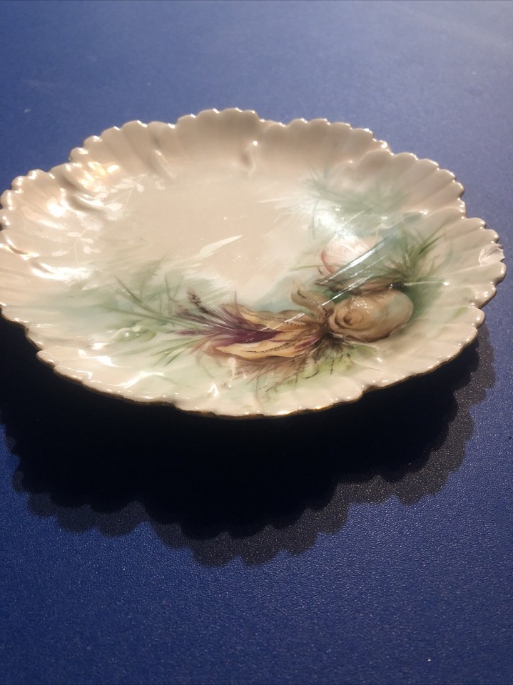 LIMOGES PORCELAIN Plate With Shell Underwater Design Handpainted | eBay