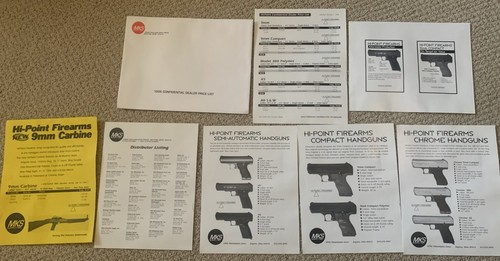 1996 Hi Point Firearms dealer packet - 1996 all gun brochures NOTE ...