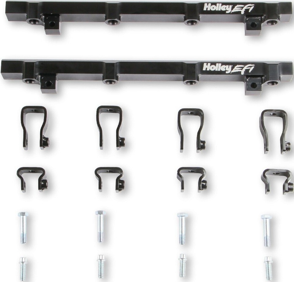 HOLLEY LS3 ULTRA LO-RAM MANIFOLD BASE & FUEL RAILS,FRONT FEED,BLACK,GM ...