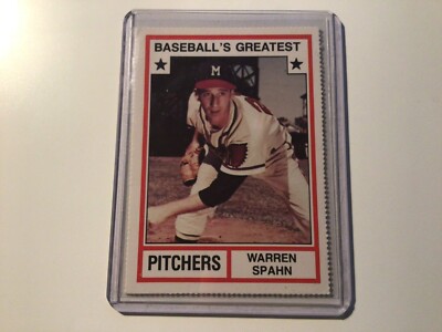 1982 TCMA BASEBALL'S GREATEST PITCHERS WARREN SPAHN MILWAUKEE BRAVES #7 ...