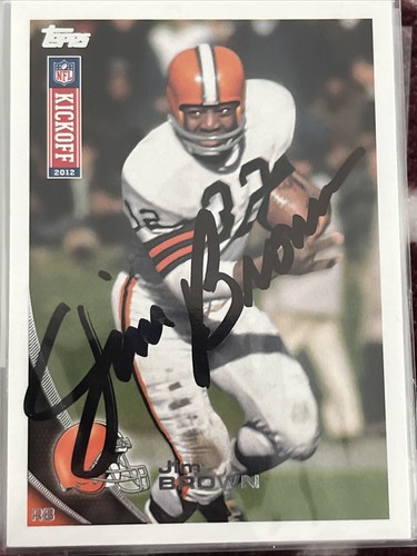 2012 Topps Kickoff - #25 Jim Brown Signed Cleveland Browns Card | eBay