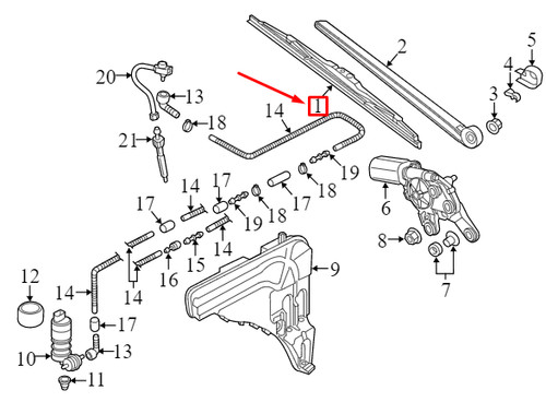 NEW AUDI Q8 REAR GLASS WIPER BLADE 4M8955425E ORIGINAL | eBay
