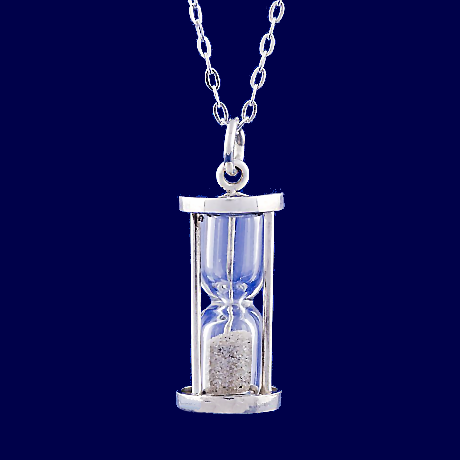 Diana: 0.5ct Diamond Dust Hourglass Necklace with 925 Silver 18” Cable ...