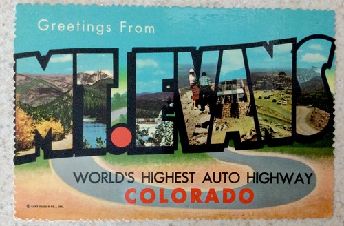 Large Letter Postcard ~ Greetings From MT EVANS ~ Highest Highway Colorado | eBay