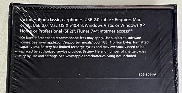 Apple iPod 80GB Classic 6th Generation MP3 Player Black - MB147LL/A for ...