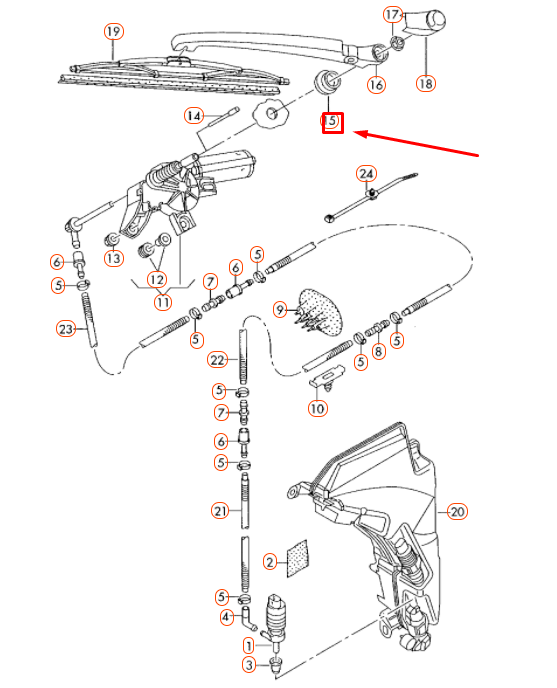 Audi A3 8P A4 B9 Q7 Q3 Rear Wiper Arm Rubber Grommet Seal 8P4955758A ...