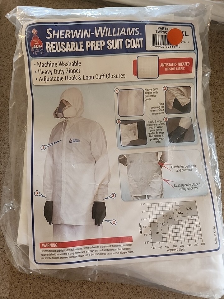 Sherwin-Williams Reusable Prep Suit Coat, SWPSC, New S1 | eBay