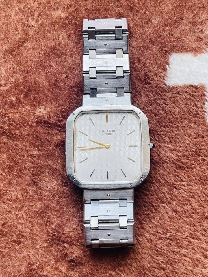 SEIKO Credor Quartz Watch Silver Dial Stainless Steel Japan Vintage Men ...