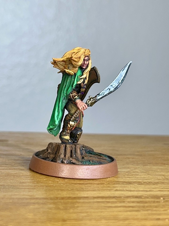 Painted Elf Fighter Ranger Miniature, Pro Painted D&D DND Pathfinder ...
