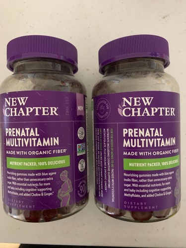 New Chapter 2 PACK Prenatal Multi Gummies Berry Citrus - 90 ct Exp 11/ ...