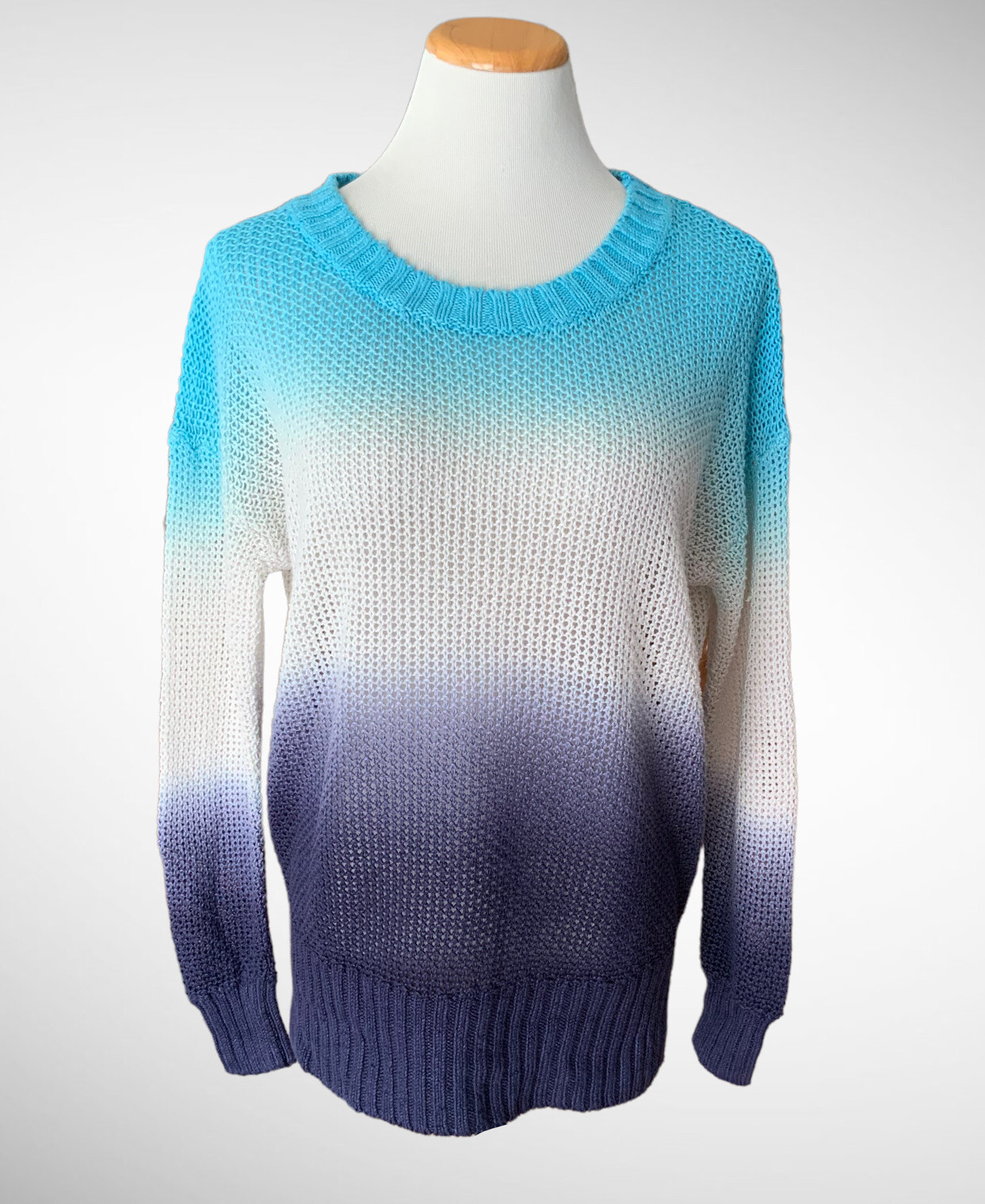 NWT J Crew Colorblock Dip Dye Sweater Open Knit One of a Kind, Size S ...