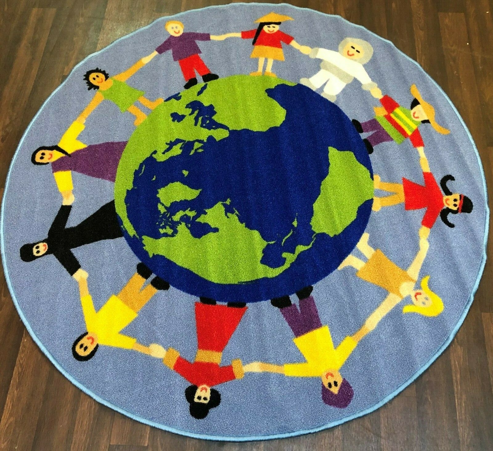 133X133CM CIRCLE RUG-MAT HOME/SCHOOL EDUCATIONAL NO SLIP CHILDREN/KIDS ...