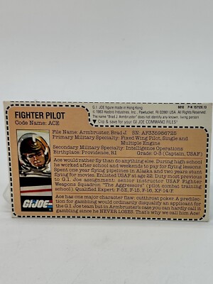 GI Joe 1983 Ace -Filecard- UNCUT, Mint | eBay