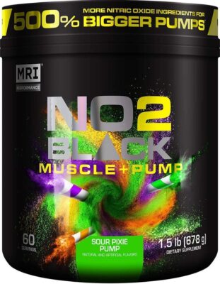 NO2 Black Nitric Oxide Supplement for Pump, Muscle Growth, Vascularity ...
