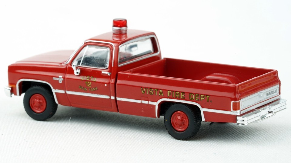 Brekina 1981 Chevrolet C20 Pickup - Red Vista Fire 1/87 HO Scale #19659 ...