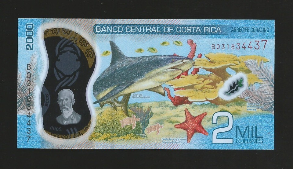 Costa Rica 2000 (2,000) 2018 (2020) P-281, Polymer Uncirculated ...