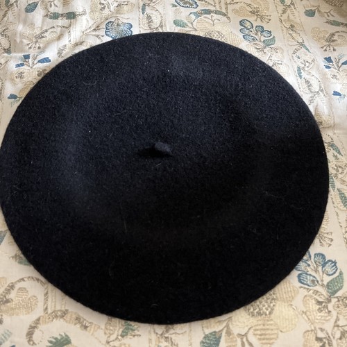 Beret Basque De Luxe 100% Wool Black RN 58584 Vintage | eBay