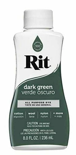 Rit 1 Liquid Fabric Dye, 8-Ounce, Dark Green, 1-Pack, 8 Fl oz ...