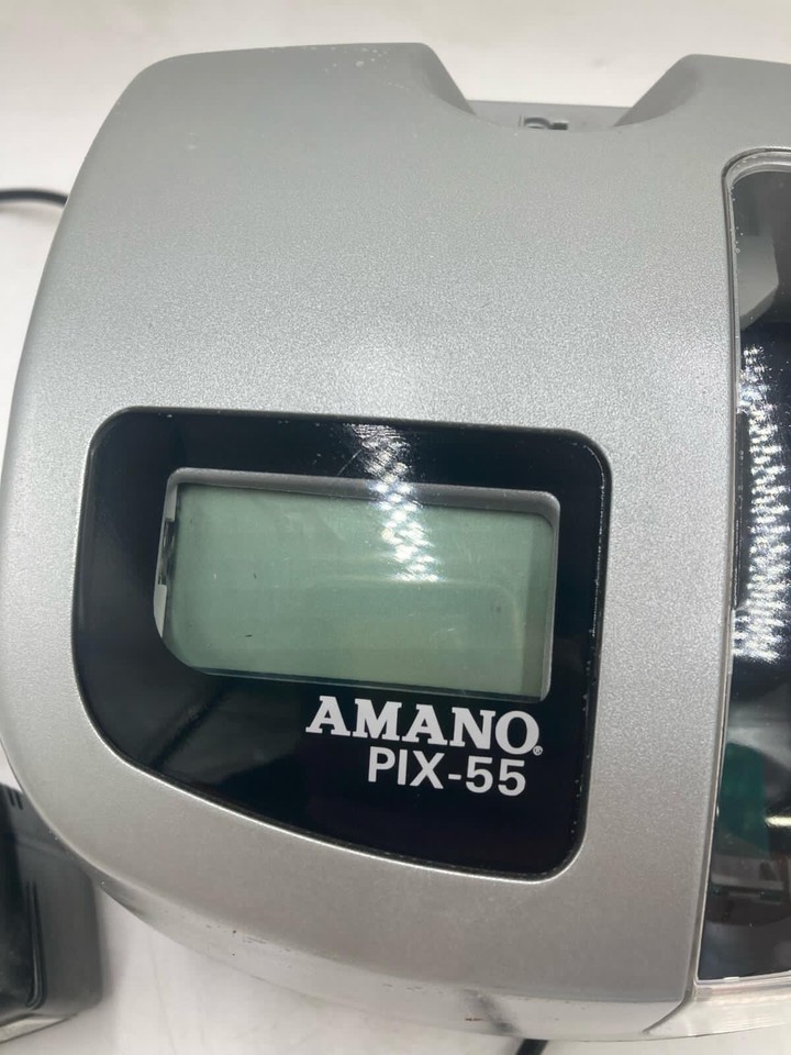 Electronic Punch Time Clock Amano PIX-55 Atomic Employee Machine With ...