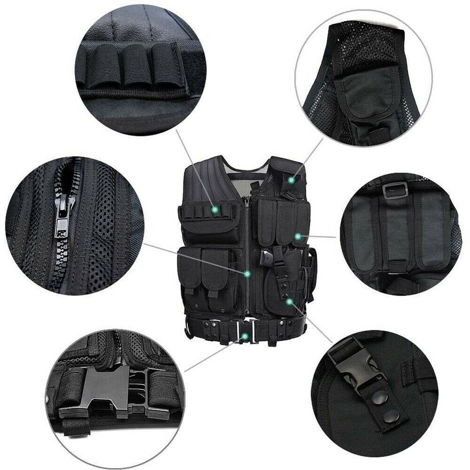 U.S Army Military Police Tactical Vest Combat Airsoft Hunting Training ...