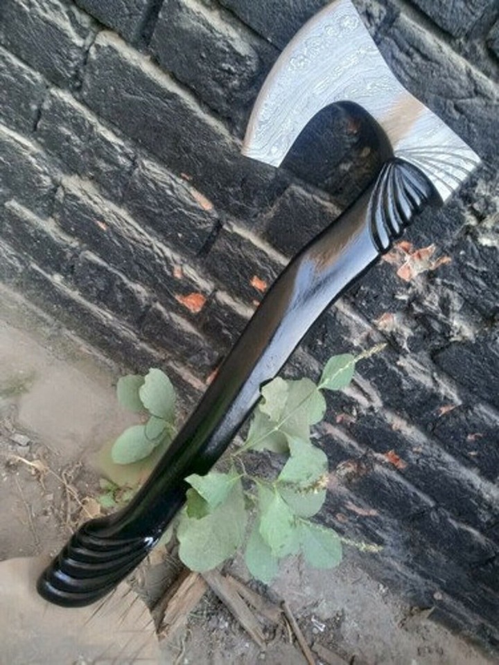 Beautiful Handmade Damascus Steel Axe, Custom Gift Axe with Rose wood ...