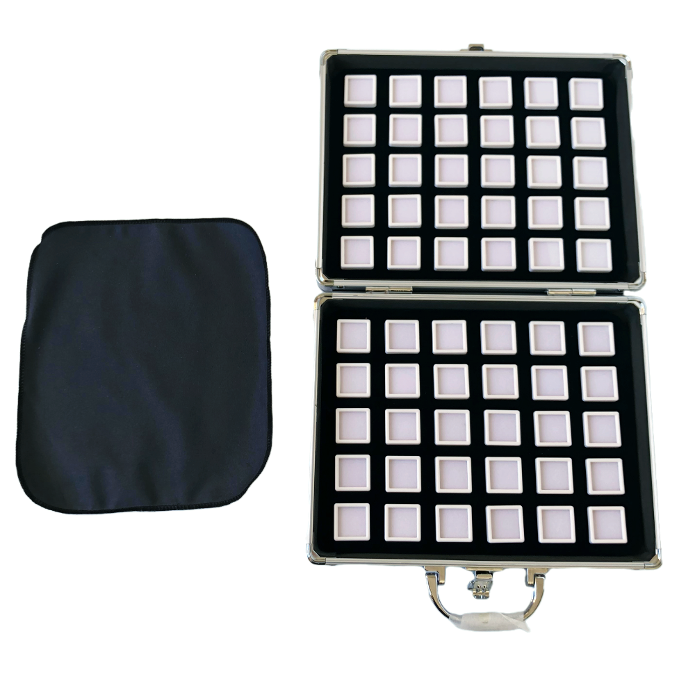 60X Gem Diamond Gemstone Display Collection Storage Box Aluminum ...