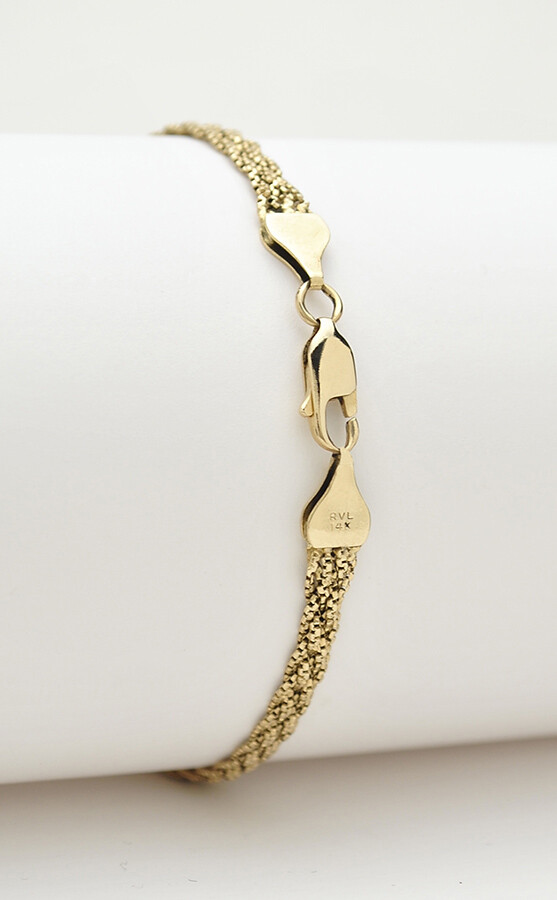 14k RVL Solid Yellow Gold Woven Box Link Chain Bracelet. | eBay