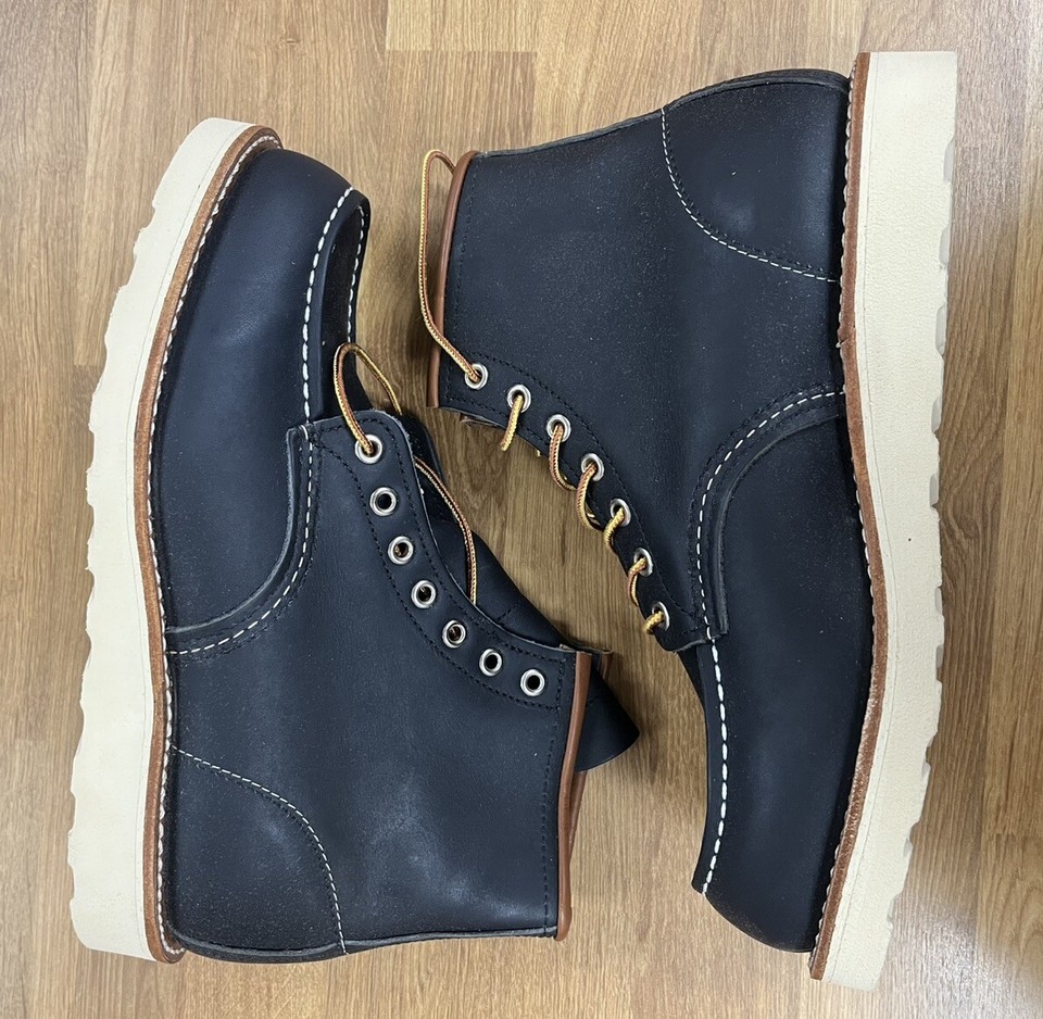 Red Wing Shoes 6" Moc Toe Boot 8859 MADE IN USA Navy White Heritage ...