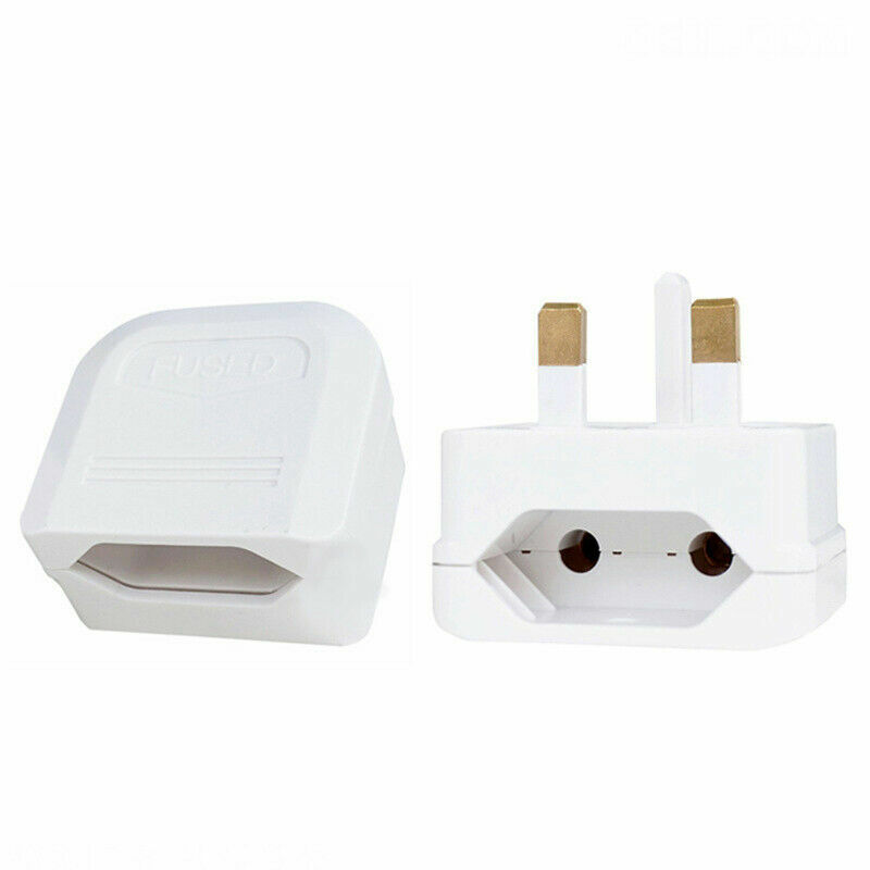 European 2 Pin to UK 3 Pin Power Plug Adaptor Converter Euro EU Travel ...