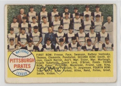 1958 Topps Fourth Series Checklist Pittsburgh Pirates Checklist #341 | eBay