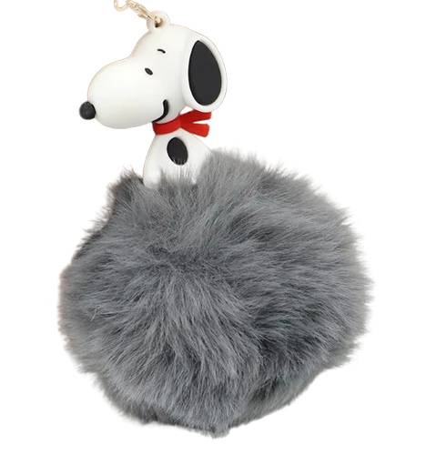 New Snoopy Dog Peanuts Plush Key Fob Purse Pom-pom KeyChain Charm Bag ...