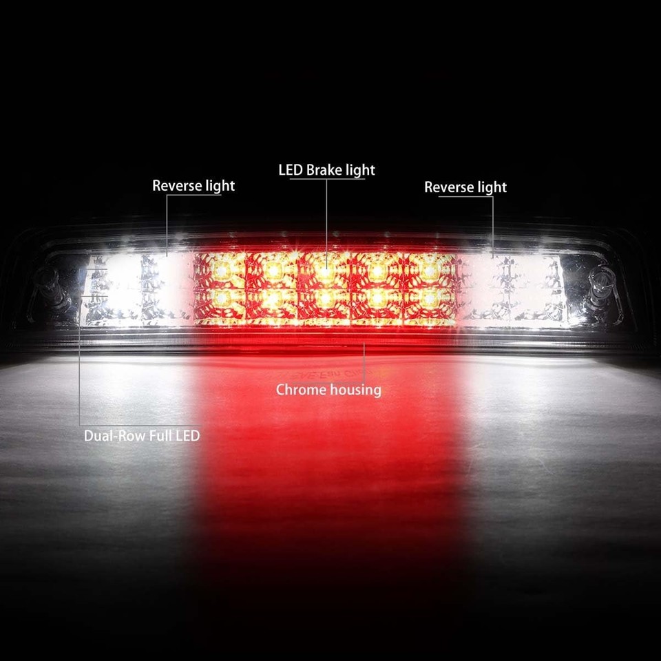 3BL-DRAM09-LED-CH Chrome Housing LED High Mount 3rd Third Brake Light ...
