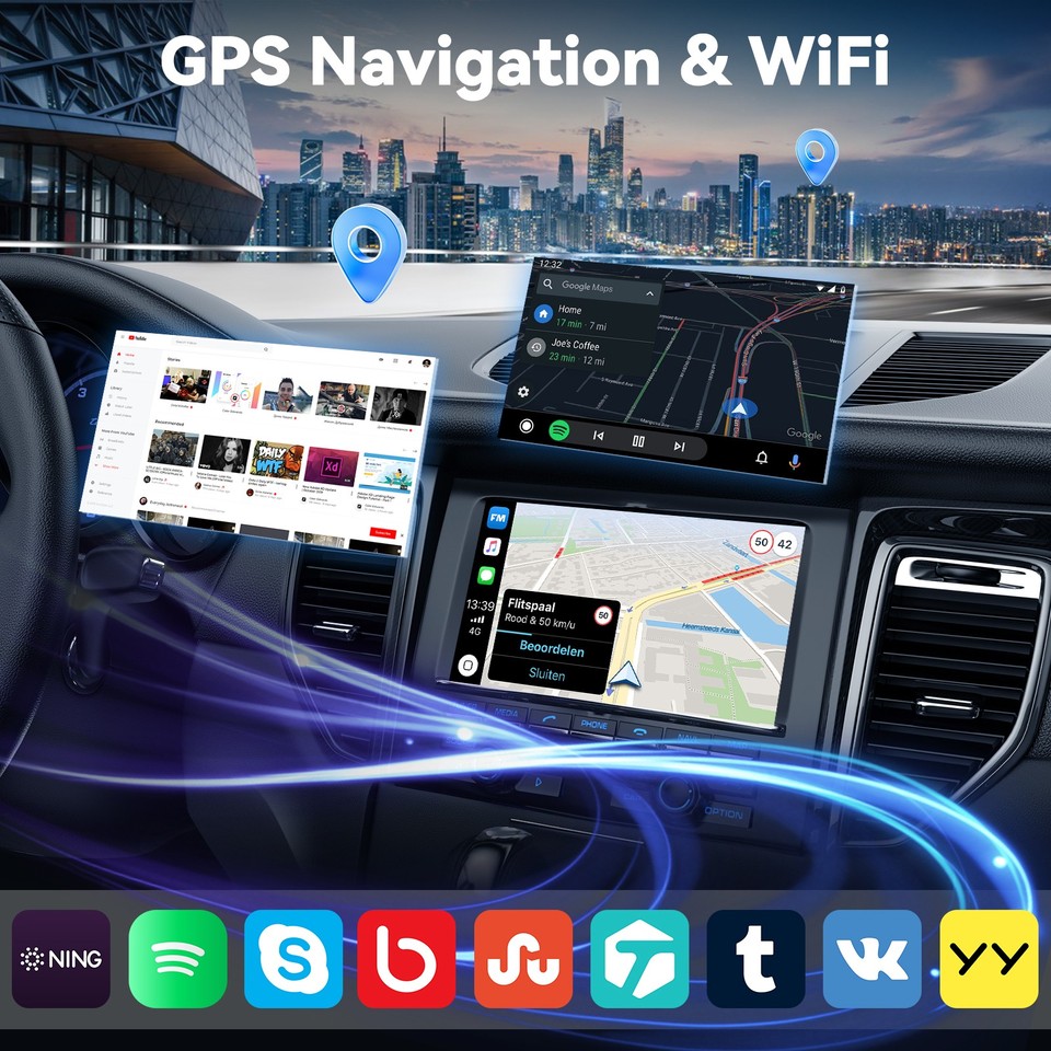 Android 14 Car Radio GPS Navi CarPlay For Ford Transit Connect 2010 ...
