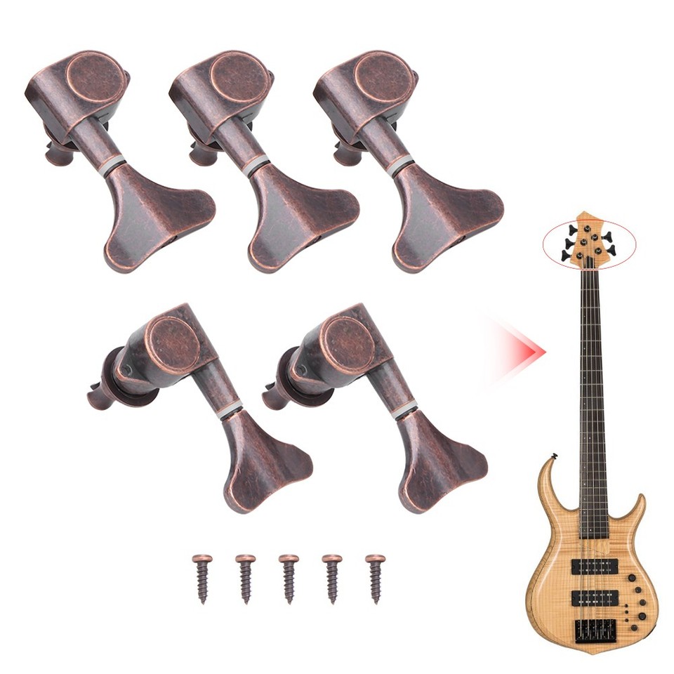 Red Copper Fishtail Key Electric Bass Guitar Turning Key 3L2R Set Bass ...