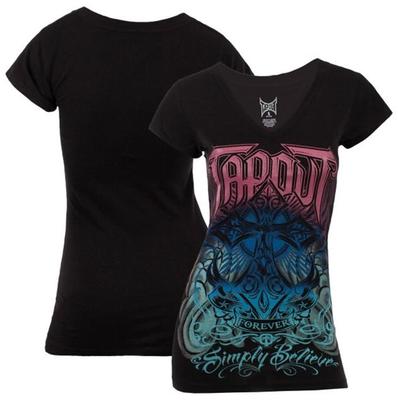 BNWT TAPOUT WOMENS FOREVER CROSS V-NECK TEE S M L XL MMA UFC | eBay ...