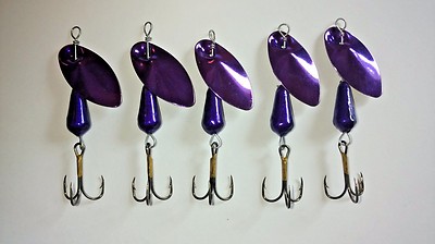 10 size 6, 1/4 oz custom CANDY PURPLE inline spinners powder coat ...