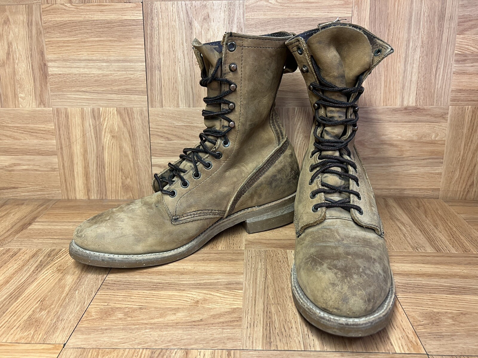VTG🔥 Red Wing Tall Combat Military Men's Brown Leath… - Gem