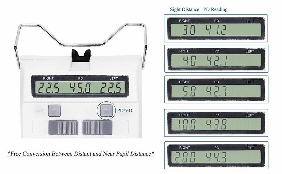 Digital PD Ruler Pupillometer P.D. Meter Optometry Tools Rechargeable ...