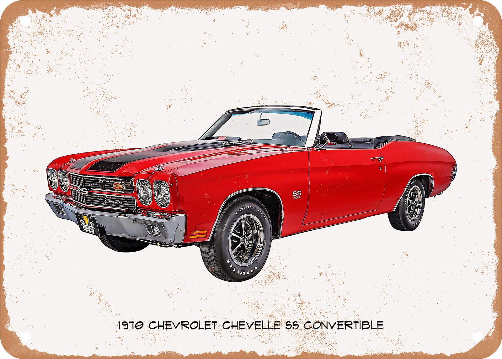 Classic Car Art - 1970 Chevy Chevelle SS Oil Painting - Rusty Metal ...