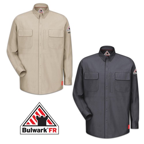 Bulwark Flame Resistant iQ Series Comfort Woven Long Sleeve Patch ...